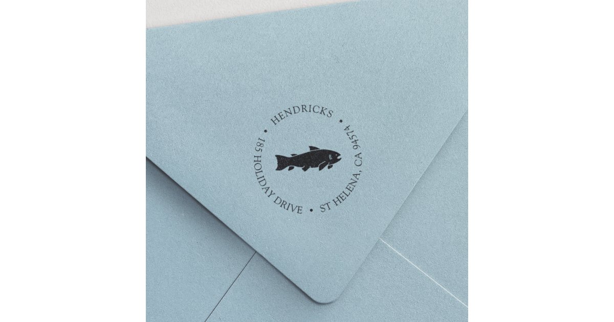 Rustic Fish Return Address Self-inking Stamp | Zazzle