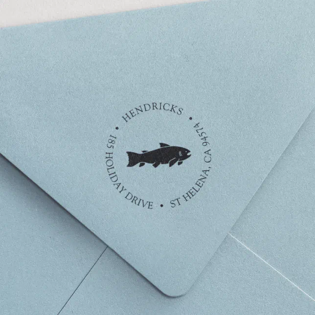Rustic Fish Return Address Self-inking Stamp | Zazzle