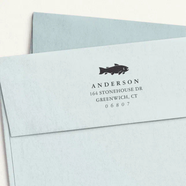 Rustic Fish Return Address Self-inking Stamp | Zazzle