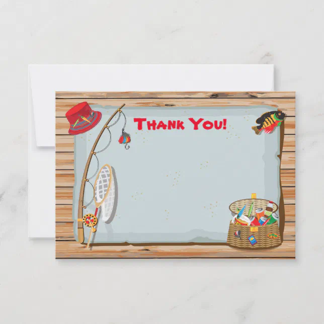 Rustic Fishing Thank You Note Card | Zazzle