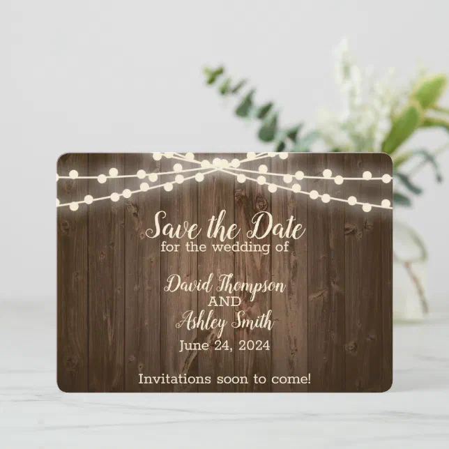 Rustic Flat Save The Date Card | Zazzle
