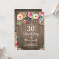 Rustic Floral 30th Birthday Invitation for Women | Zazzle