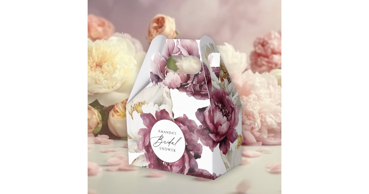 Rustic Floral Abundance Bridal Shower Favor Boxes | Zazzle
