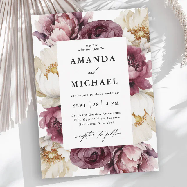 Rustic Floral Abundance Romantic Blooms Invitation | Zazzle