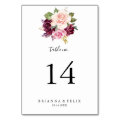 Rustic Floral and Botanical Foliage Wedding Table Number | Zazzle