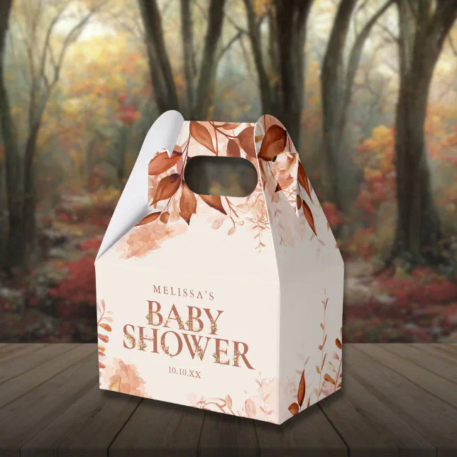 Rustic Floral Autumn Fall Baby Shower Favor Boxes | Zazzle
