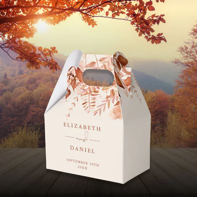 Rustic Floral Autumn Fall Wedding Favor Boxes | Zazzle