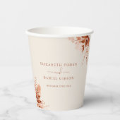 Rustic Floral Autumn Fall Wedding Paper Cups | Zazzle