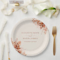Rustic Floral Autumn Fall Wedding Paper Plates | Zazzle