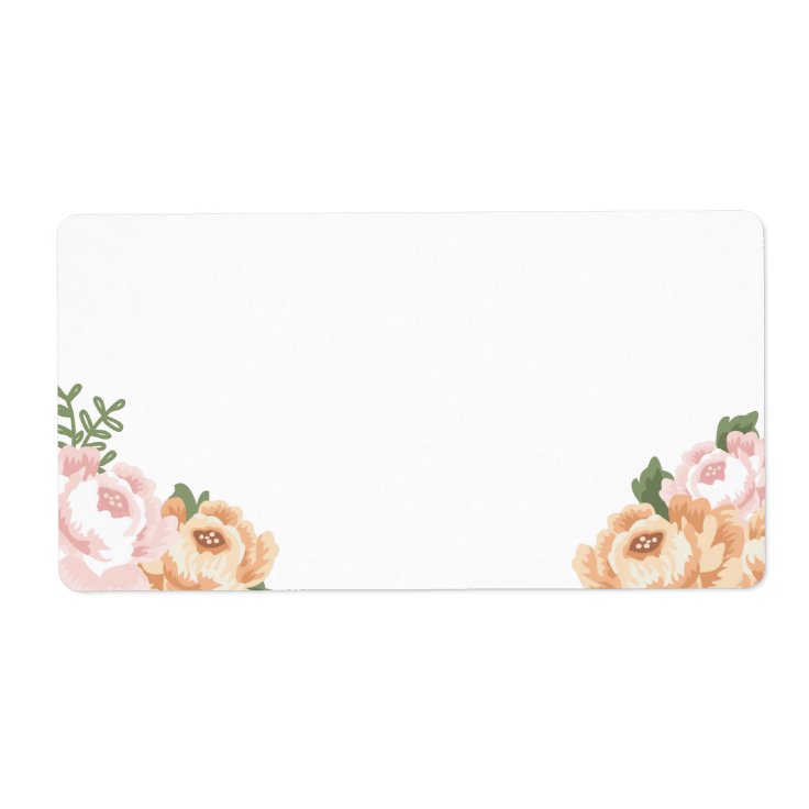Rustic Floral Blank Large Address Labels | Zazzle