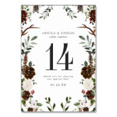 Rustic Floral Boho Botanical Table Number Card | Zazzle