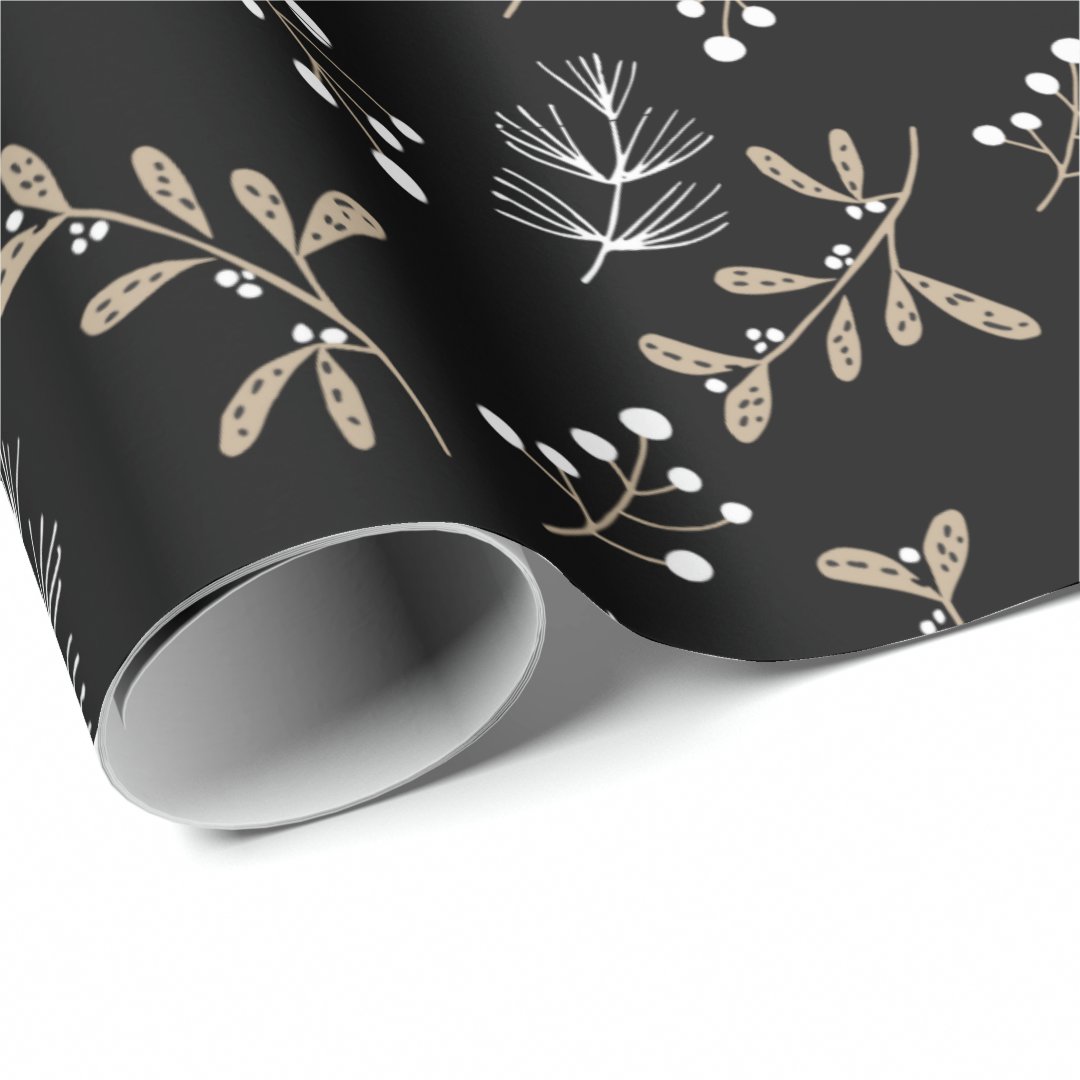 Rustic Floral Christmas Wrapping Paper | Zazzle
