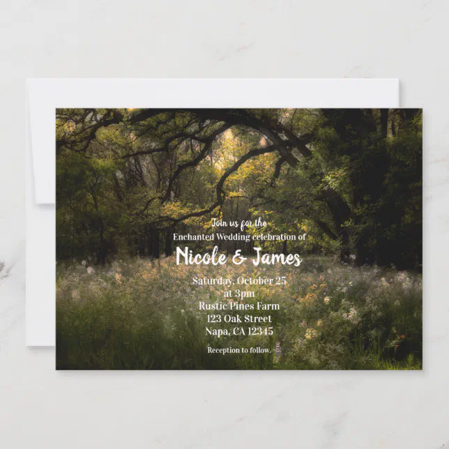Rustic Floral Enchanted Forest Tree Wedding Woods Invitation | Zazzle