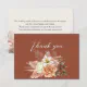 Rustic Floral Fall Wedding Thank You Card | Zazzle