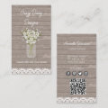 Rustic Floral Mason Jar Wood Business Card | Zazzle