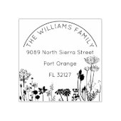 Rustic Floral Modern Family Return Address Rubber Stamp | Zazzle