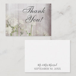 Rustic Floral Modern Thank You Note Card | Zazzle