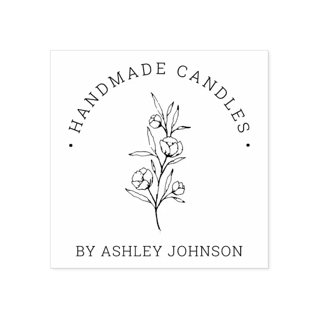 Rustic Floral Personalized Handmade By Rubber Stamp | Zazzle