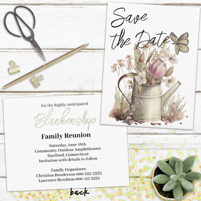 Rustic Floral Save The Date Family Reunion Announcement Postcard | Zazzle