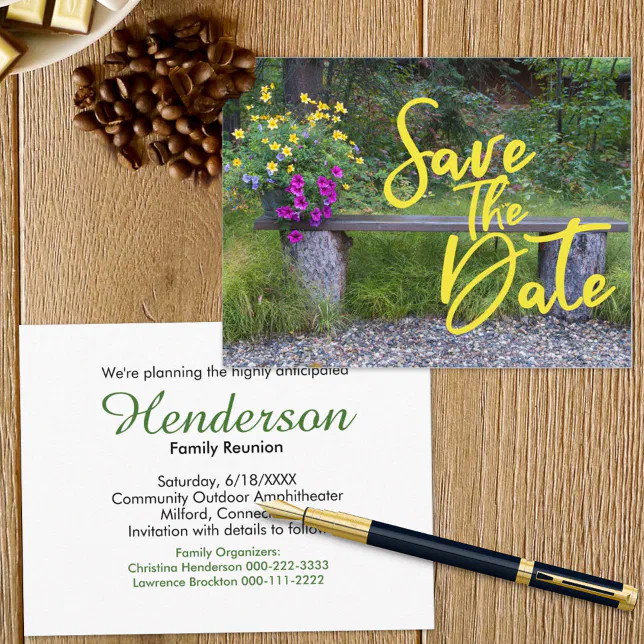 Rustic Floral Save The Date Family Reunion Announcement Postcard | Zazzle