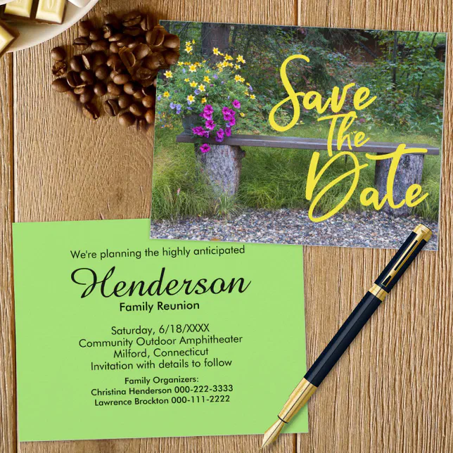 Rustic Floral Save The Date Family Reunion Photo Announcement Postcard ...