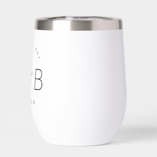 Rustic Floral Stem Wedding Monogram Thermal Wine Tumbler | Zazzle