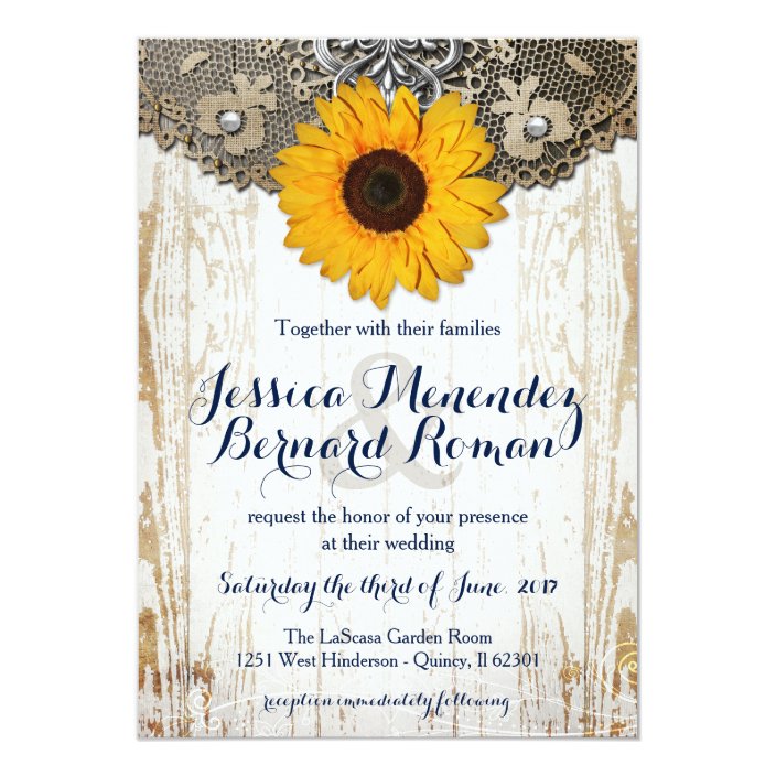 Rustic Floral Sunflower Wedding Invitation | Zazzle.com