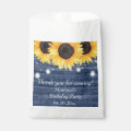 Rustic Floral Sunflowers Blue Birthday Party Favor Bag | Zazzle