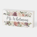 Rustic Floral Teacher Name Classroom Wooden Box Sign | Zazzle