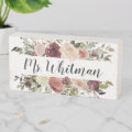 Rustic Floral Teacher Name Classroom Wooden Box Sign | Zazzle