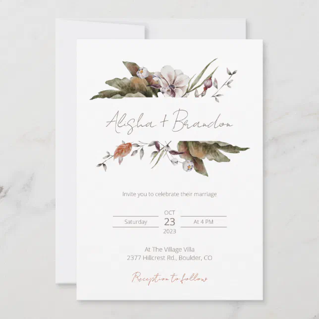 Rustic Floral Wedding Invitation | Zazzle