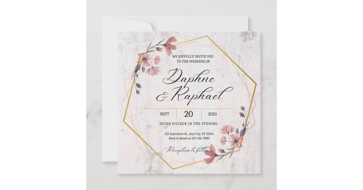 Rustic Floral Wedding Invitation | Zazzle