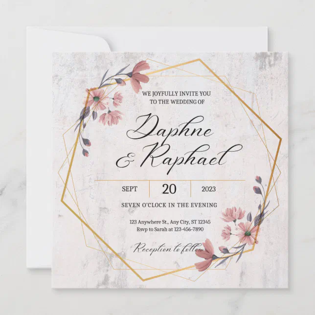 Rustic Floral Wedding Invitation | Zazzle