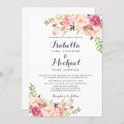 Rustic Floral Wedding Invitation | Zazzle