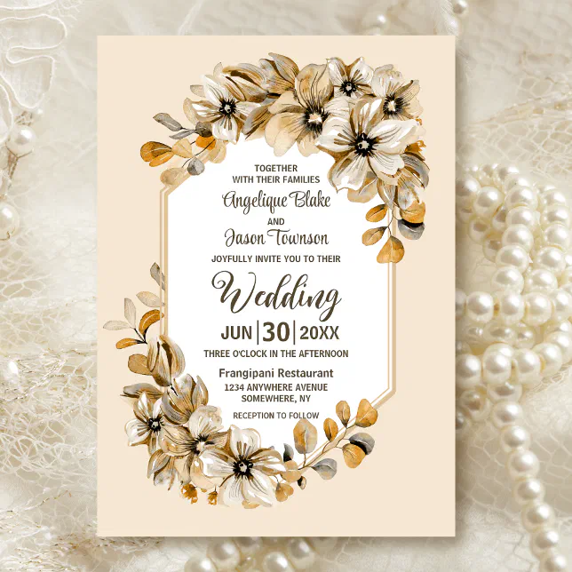 Rustic Floral Wedding Invitation | Zazzle