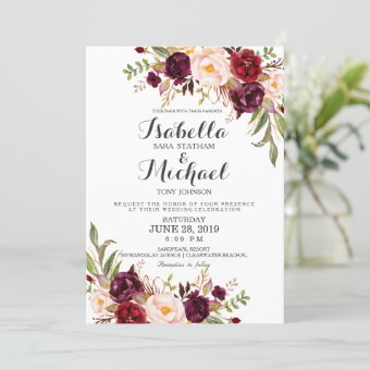 Rustic Floral Wedding Invitation-01 Invitation | Zazzle