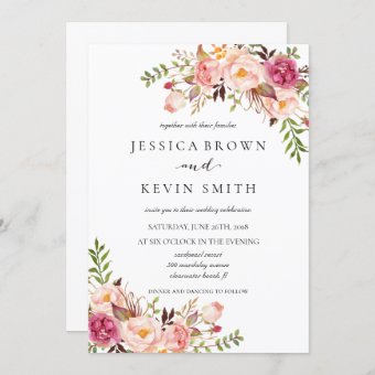 Rustic Floral Wedding Invitation-02updated Invitation | Zazzle