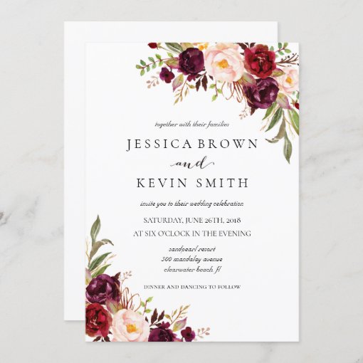 Rustic Floral Wedding Invitation-03 Invitation | Zazzle