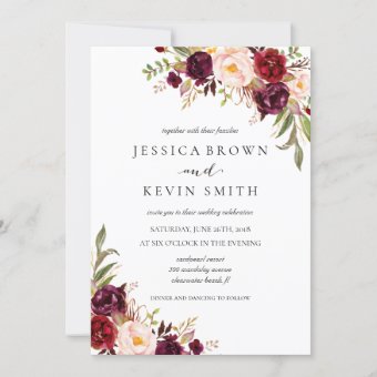 Rustic Floral Wedding Invitation-03 Invitation | Zazzle