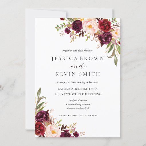 Rustic Floral Wedding Invitation-03 Invitation | Zazzle