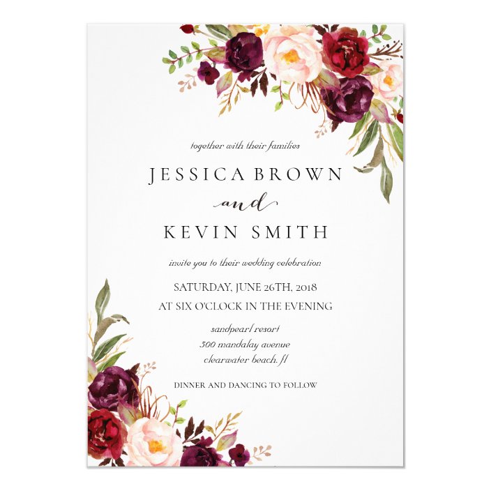 Rustic Floral Wedding Invitation-03 Invitation | Zazzle.com