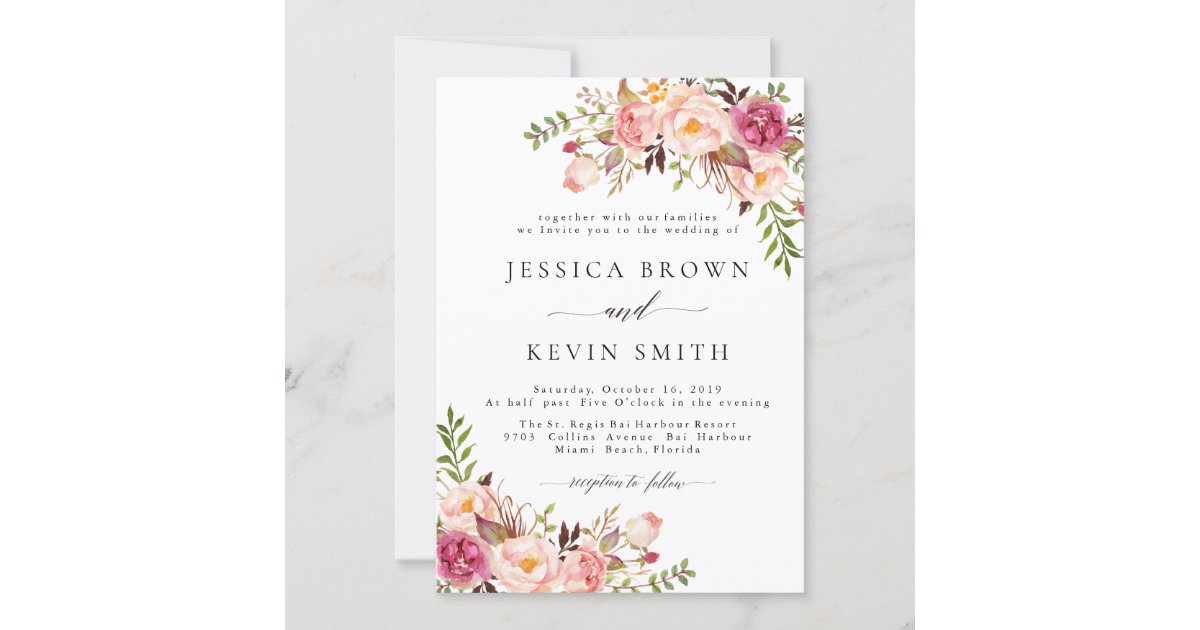 Rustic Floral Wedding Invitation-05 Invitation | Zazzle