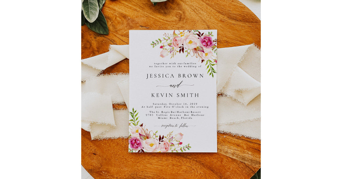 Rustic Floral Wedding Invitation-05 Invitation | Zazzle