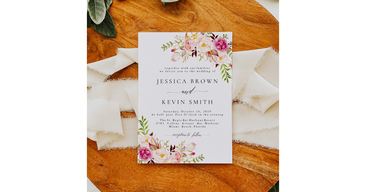 Rustic Floral Wedding Invitation-05 Invitation | Zazzle