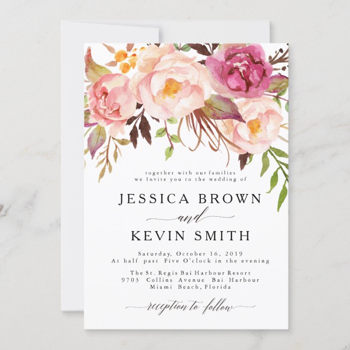 Rustic Floral Wedding Invitation-06 Invitation | Zazzle