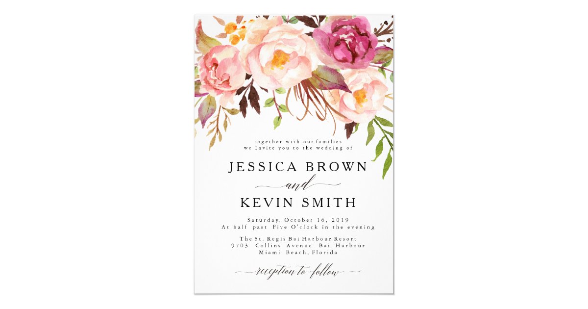 Rustic Floral Wedding Invitation-06 Invitation | Zazzle.com
