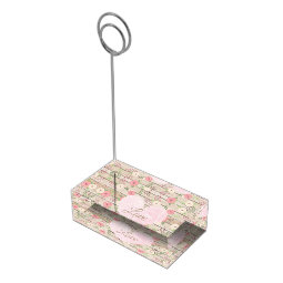 Rustic Floral Wedding Table Number Card Holder | Zazzle