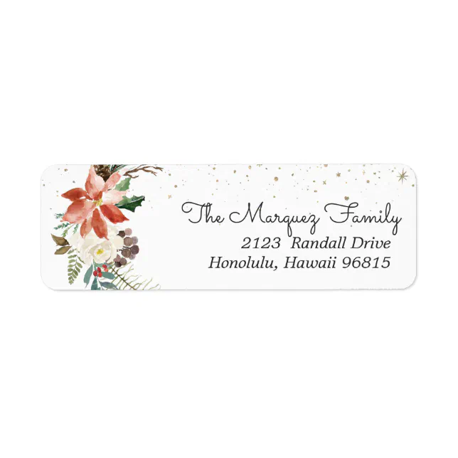 Rustic Floral | Winter Botanical Wedding Label | Zazzle