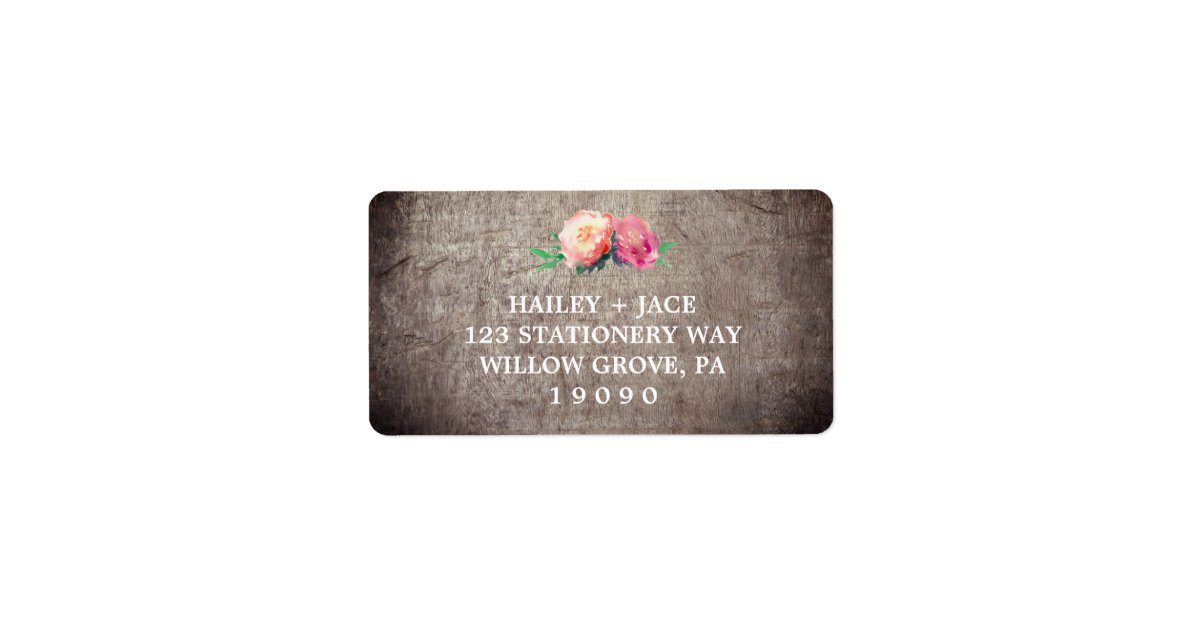 Rustic Flower Bouquet Wedding Label | Zazzle