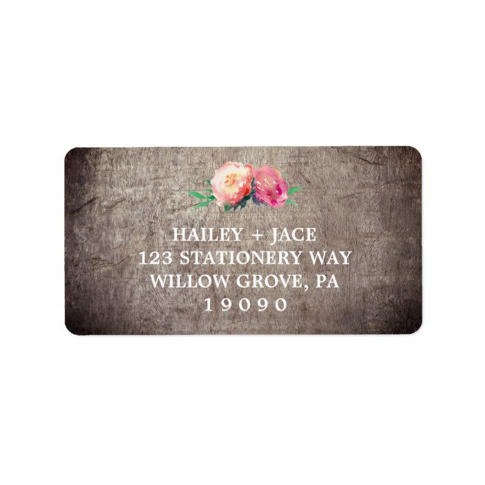Rustic Flower Bouquet Wedding Label | Zazzle.com
